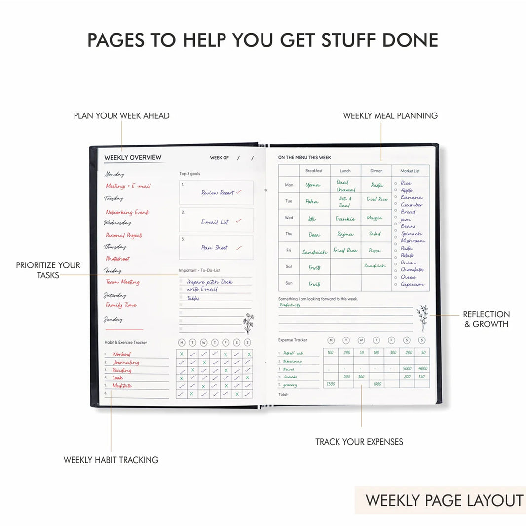 Shop Undated Daily Planner & To-Do List Diary Online - Chaarpai